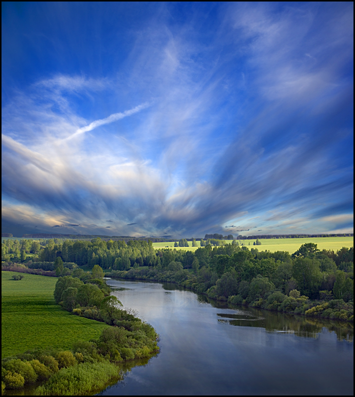 Evening Above The River Landscape Photos